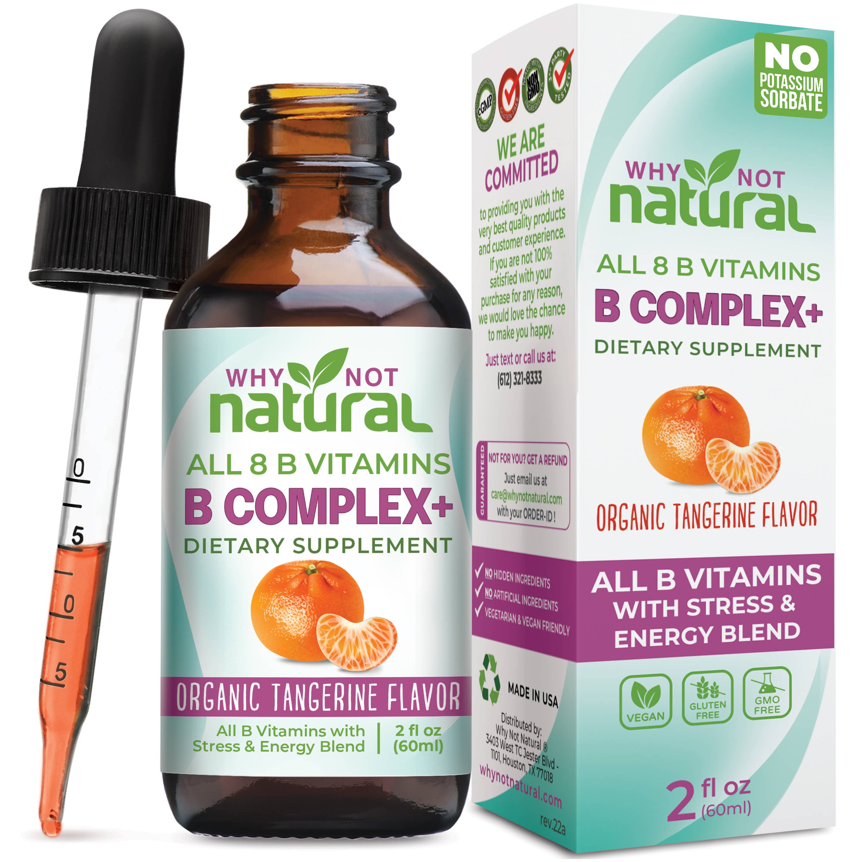 B Complex Liquid: All 8 B Vitamins +Natural Stress & Energy – Euphoric ...